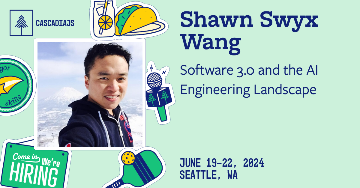 CascadiaJS 2024 | Speakers | Shawn Swyx Wang
